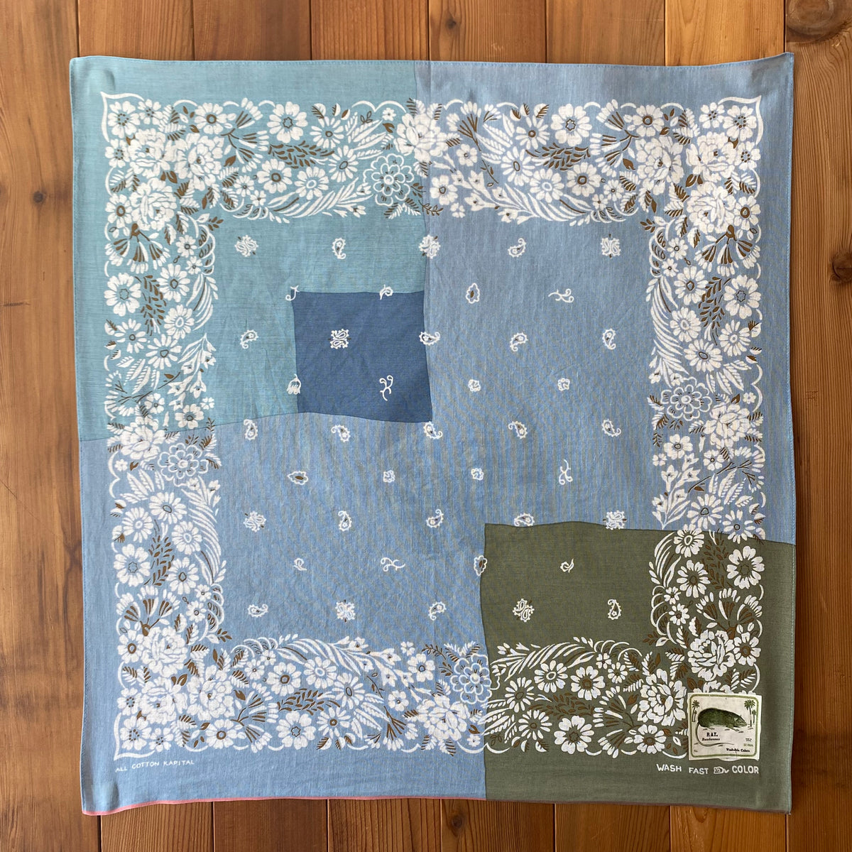 Kapital Bandana Garden Patchwork Bandana - Sax – Cotton Sheep