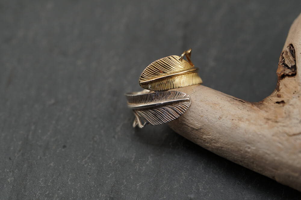 Masato Double Feather Ring (Silver x Gold) – Cotton Sheep